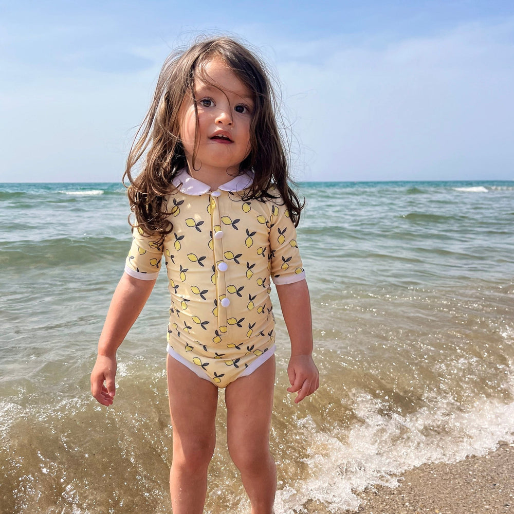 Mädchen UV Badeanzug Coco Capri - Zitronen
